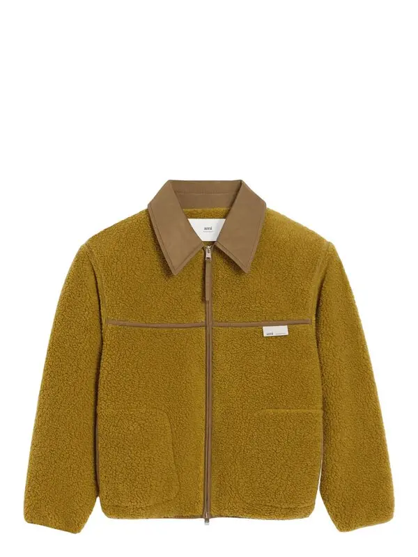 Ami Fleece Zip Up Jacket - Brown