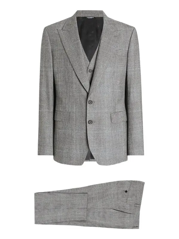 Dolce & Gabbana Check-pattern Three-piece Suit - Gray