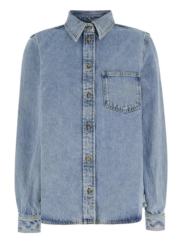 TOTEME Patch Pocket Denim Shirt - Blue