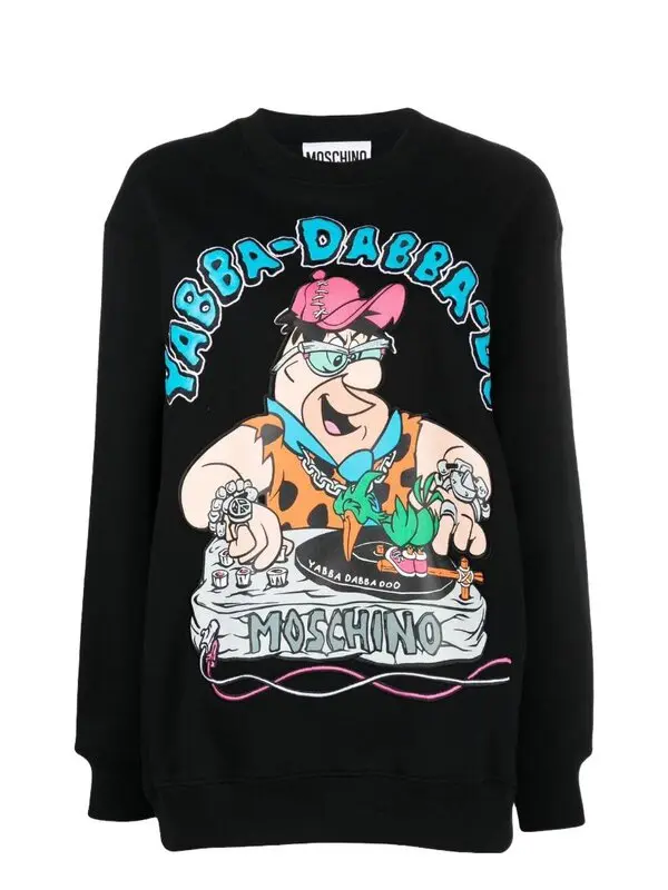 Moschino Graphic Print Crewneck Sweatshirt - Black