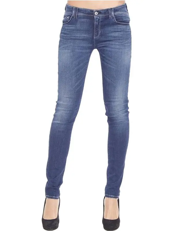 Emporio Armani Logo Detailed Denim Jeans - Blue
