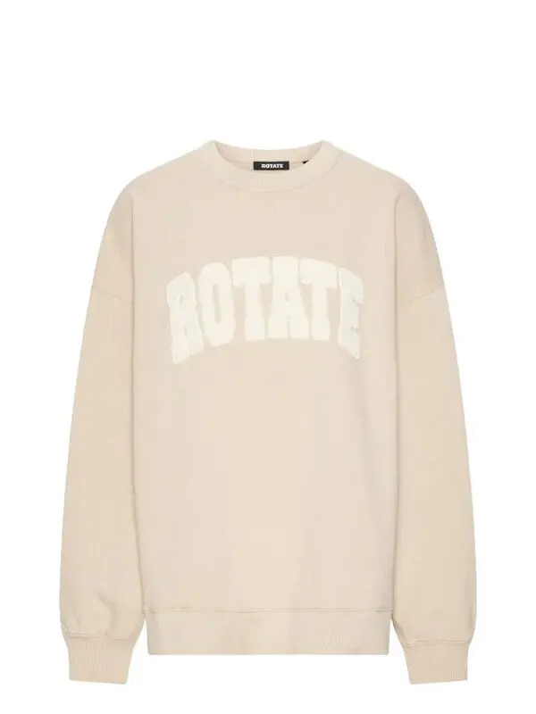 ROTATE BY BIRGER CHRISTENSEN Logo Appliqué Crewneck Sweatshirt - Nude