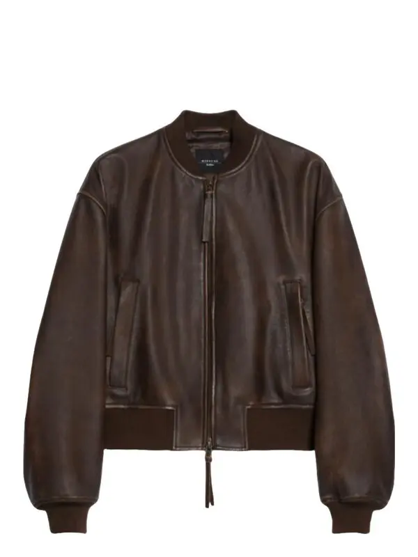 Max Mara Hiltex Zip-up Bomber Jacket - Dark Brown