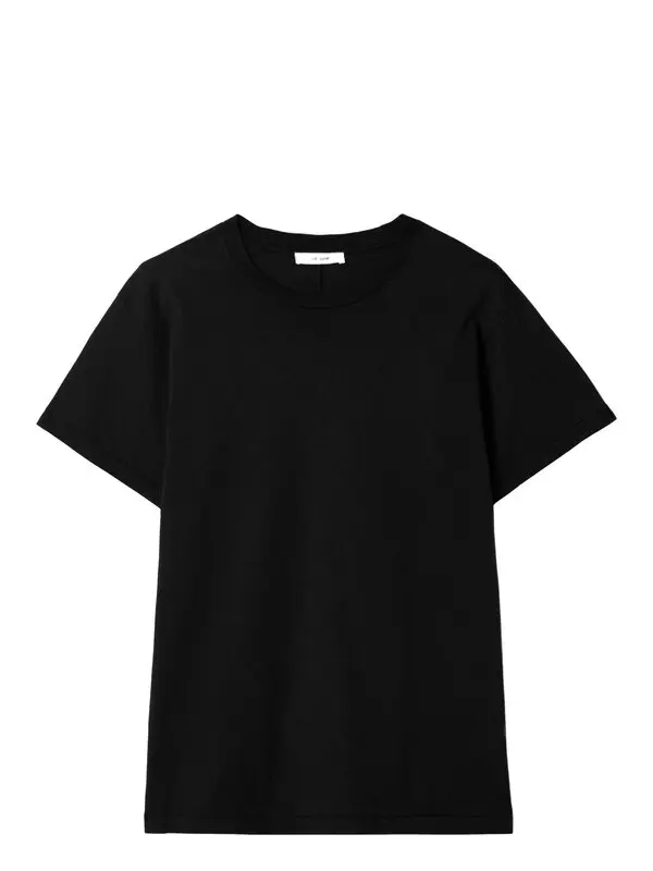 THE ROW Florie Short Sleeve Crewneck Top - Black