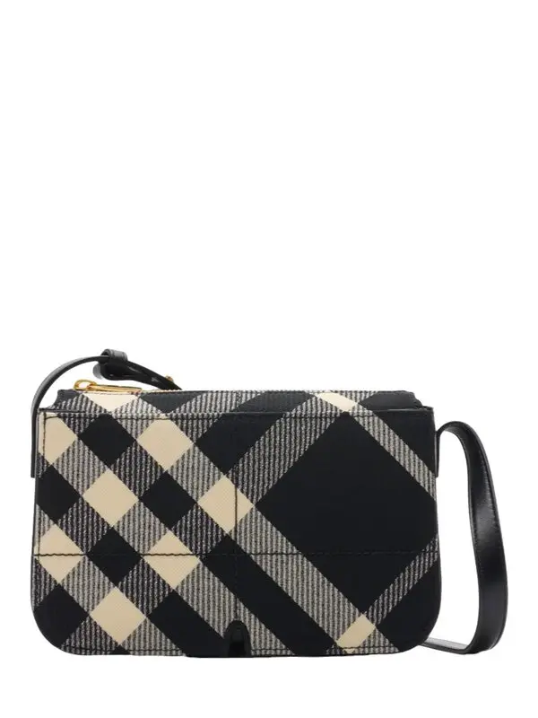 Burberry Snip Checked Crossbody Bag - Black