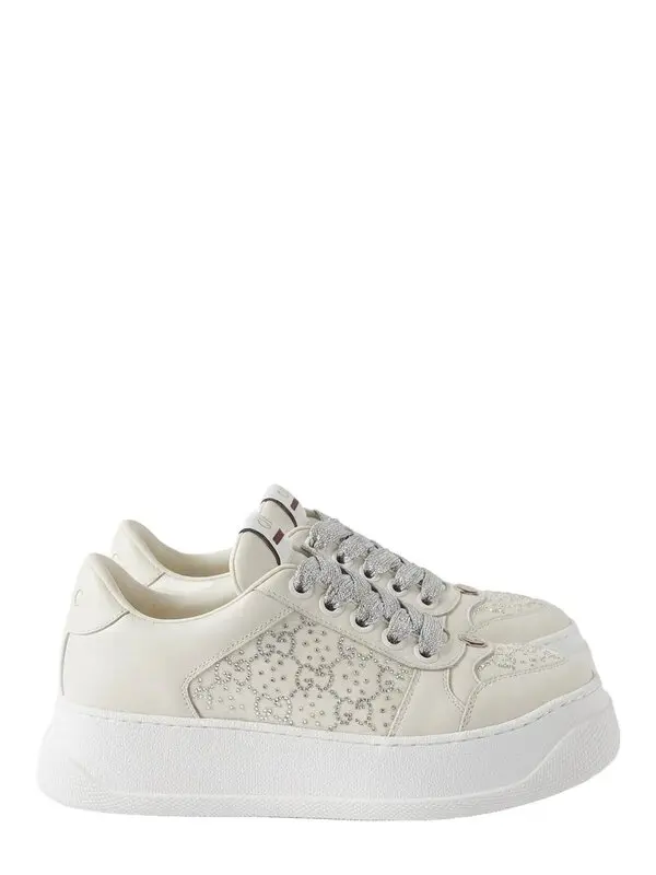 Gucci Embellished Low-top Sneakers - Light Gray