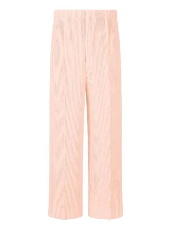 Issey Miyake Homme Plissé Pleated Wide-leg Trousers - Light Pink