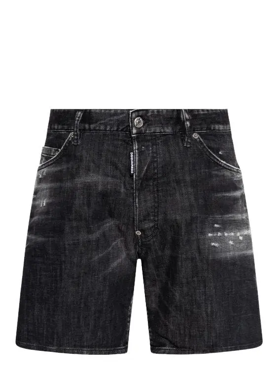 Dsquared2 Distressed Denim Shorts - Black