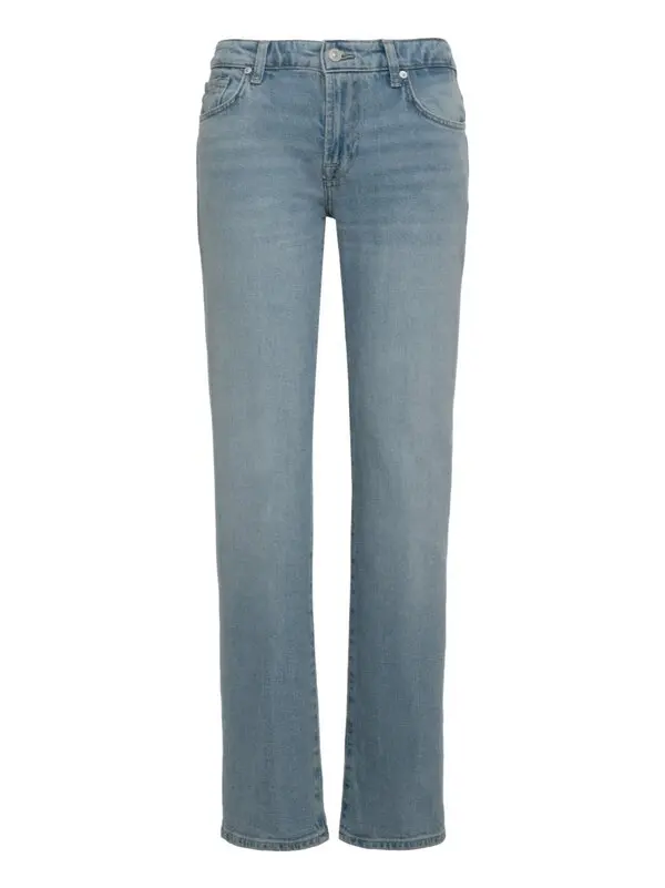7 For All Mankind Calie Mid-rise Straight Jeans - Blue
