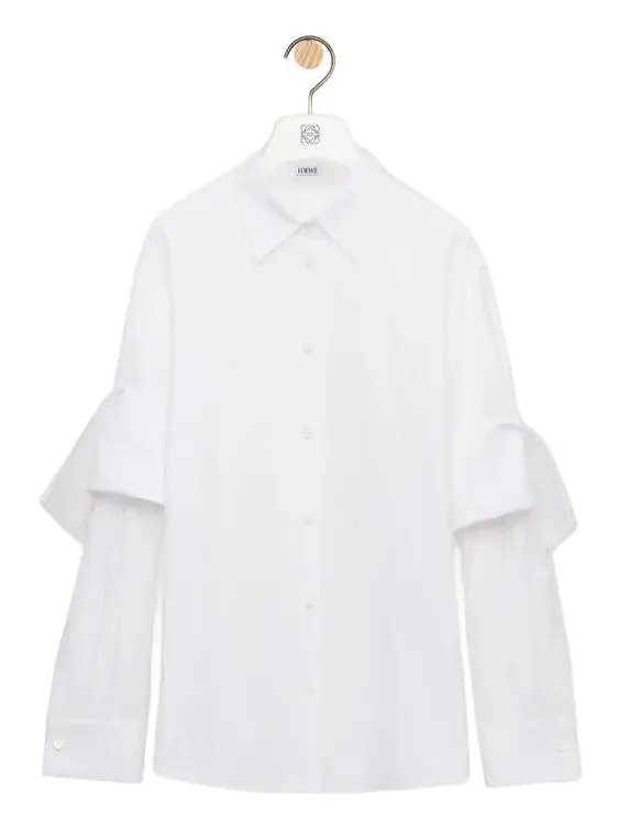 Loewe Double Layer Sleeve Poplin Shirt - White