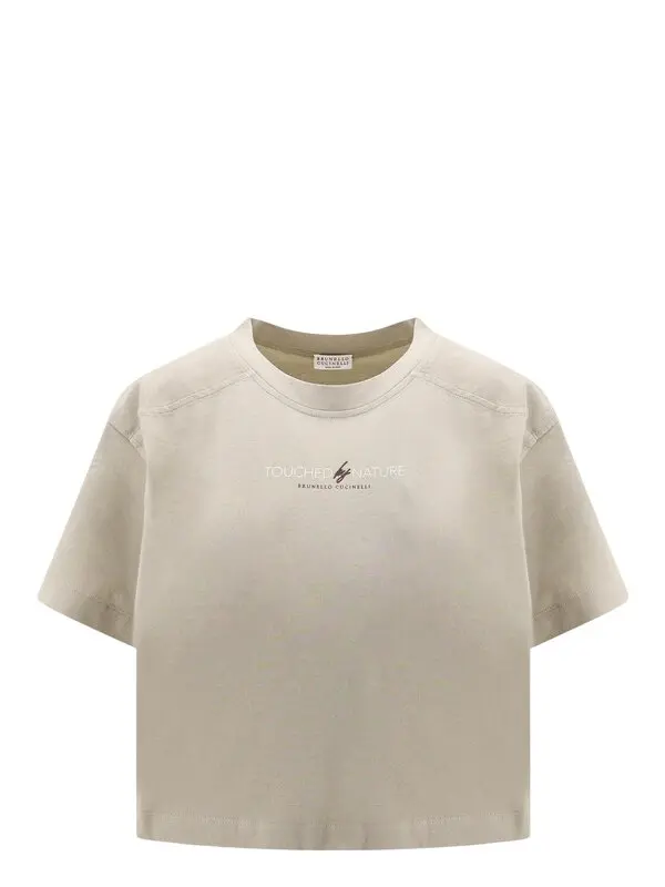 Brunello Cucinelli Slogan Printed Crewneck T-shirt - Olive
