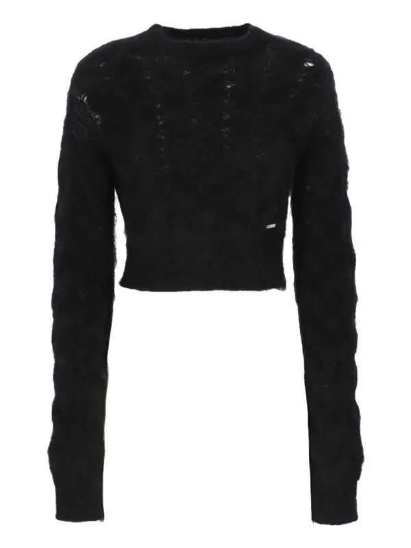 Dsquared2 Logo Plaque Brushed Effect Jumper - Black