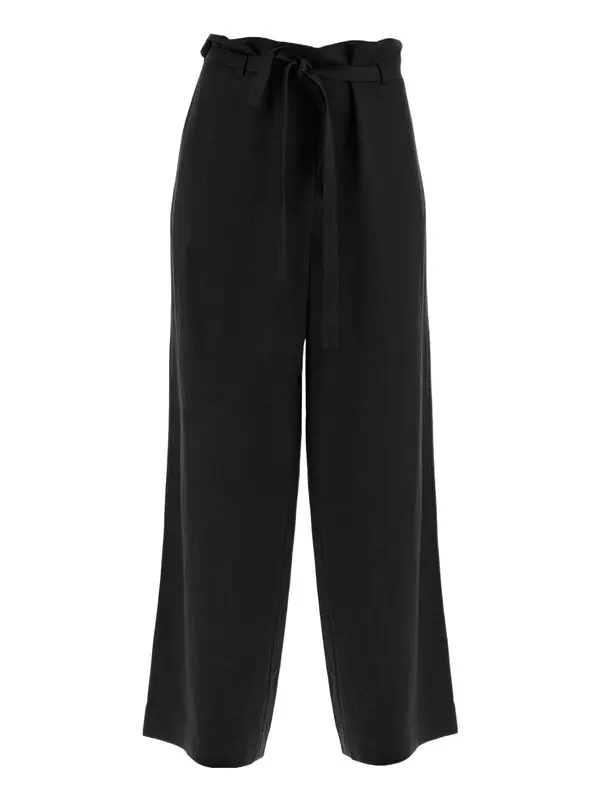 TOTEME Belted Flared Trousers - Black
