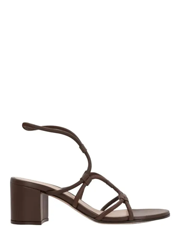 GIANVITO ROSSI Multi Way Strap Block Heel Sandals - Brown
