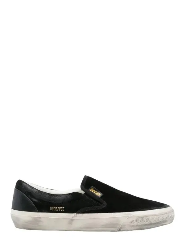 GOLDEN GOOSE Slip-on Sneakers With Lettering Detail - Black