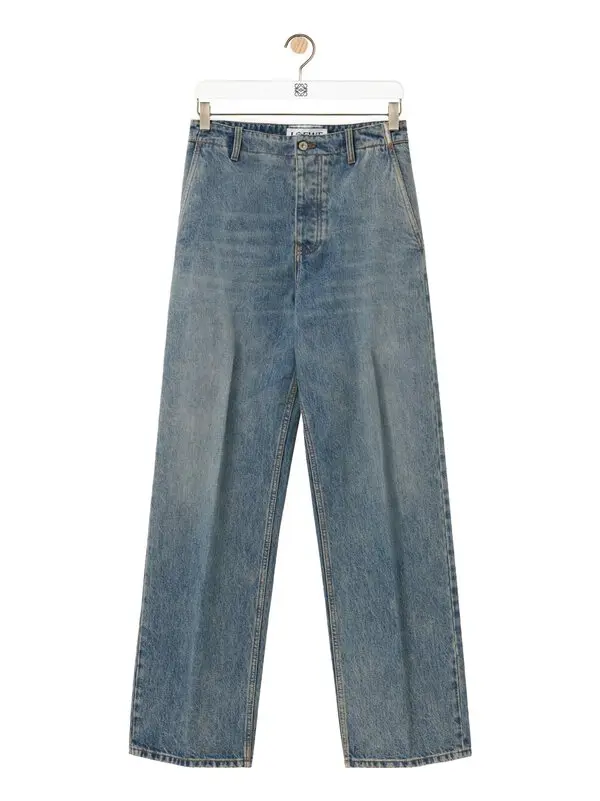 Loewe Wide Leg Jeans In Denim - Washed Denim