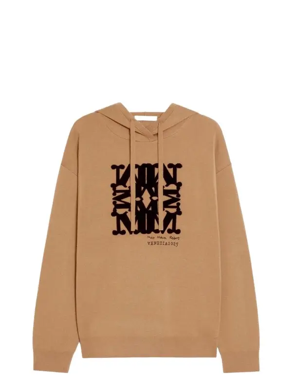 Max Mara Maxmaragram" Jacquard Wool Hoodie - Camel