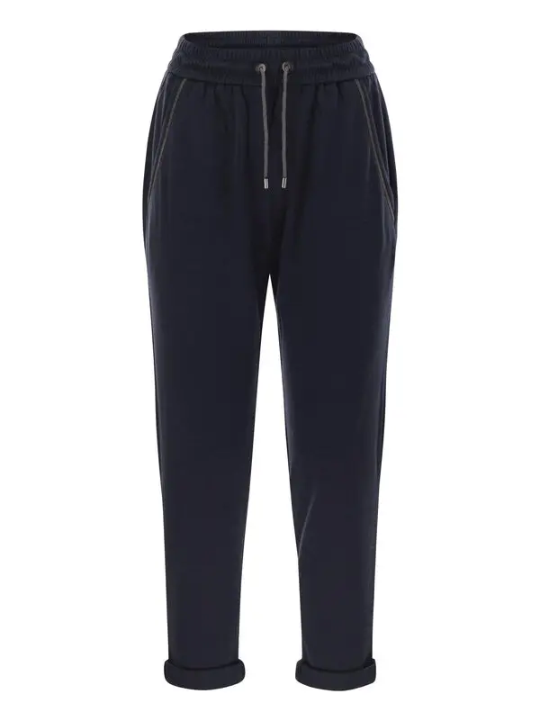Brunello Cucinelli Elastic Waistband Joggers With Drawstring And Side Pockets - Black