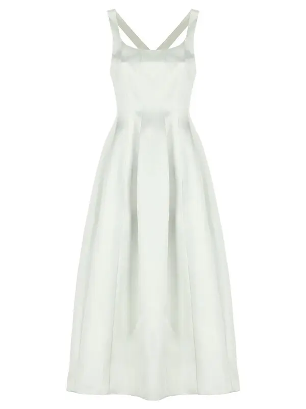 Philosophy Di Lorenzo Serafini Crossover Strap Midi Satin Dress - Green