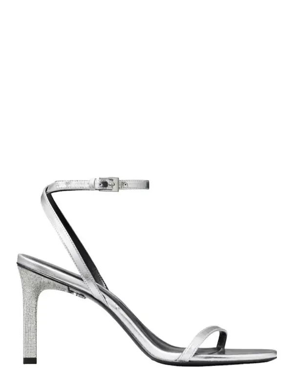 Tory Burch Pavé Heeled Sandals - Silver