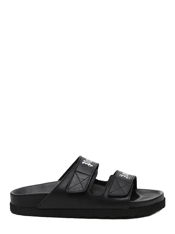 Palm Angels Logo Strap Sandals - Black