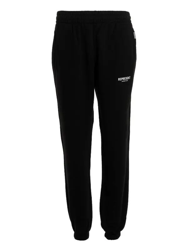 REPRESENT Logo Printed Slim Cut Trousers - Black