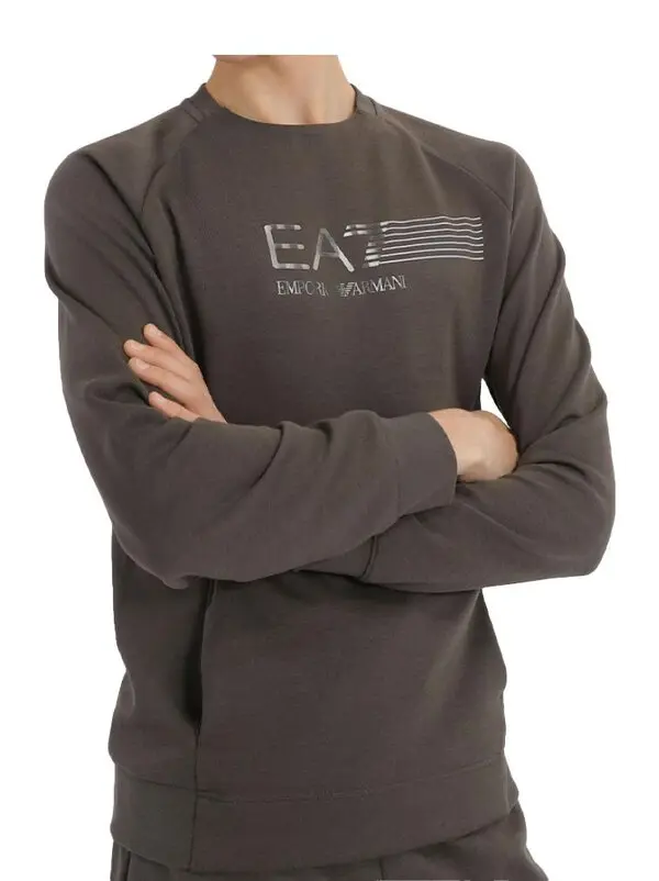 EA7 Printed Crew Neck Sweater - Black
