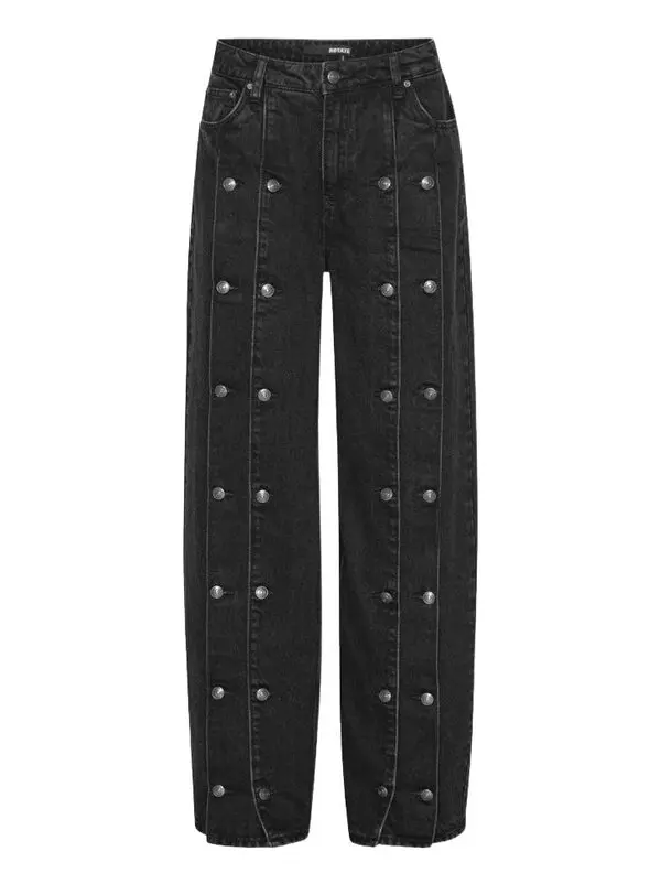 ROTATE BY BIRGER CHRISTENSEN Button-detail Wide Jeans - Black