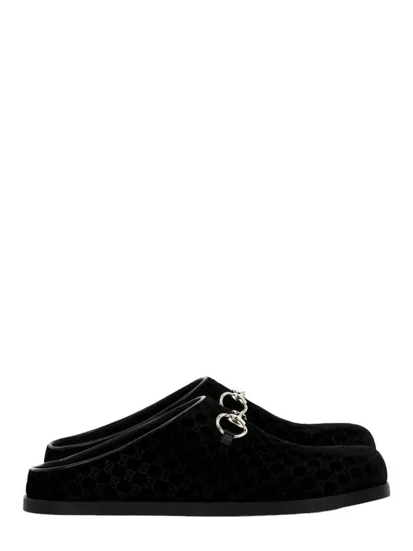 Gucci Gg Pattern Mules - Black