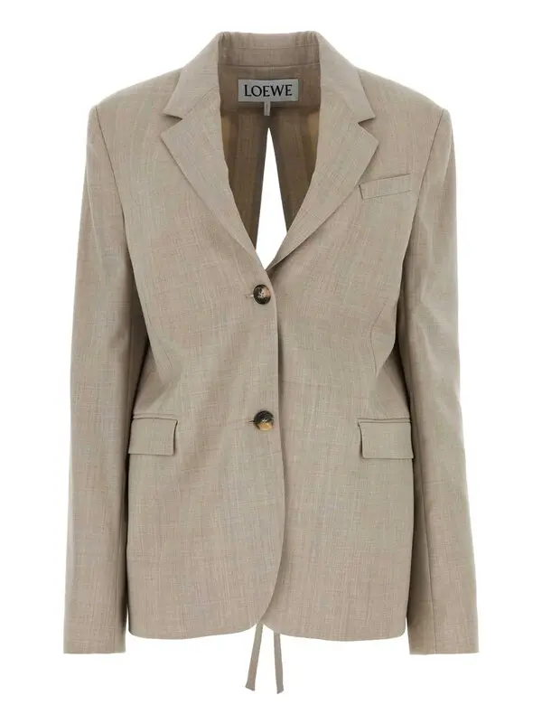Loewe Single-breasted Tailored Jacket - Light Beige