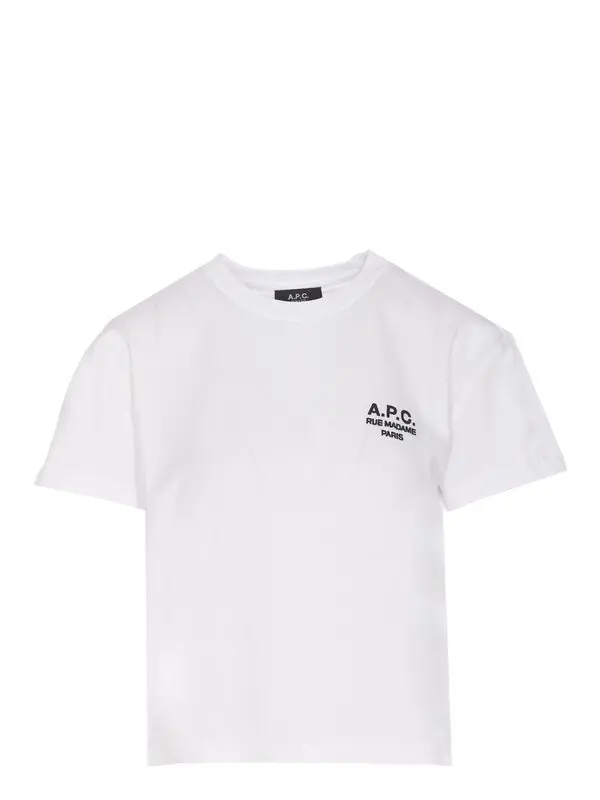 A.p.c. Logo Embroidered Crewneck T-shirt - White