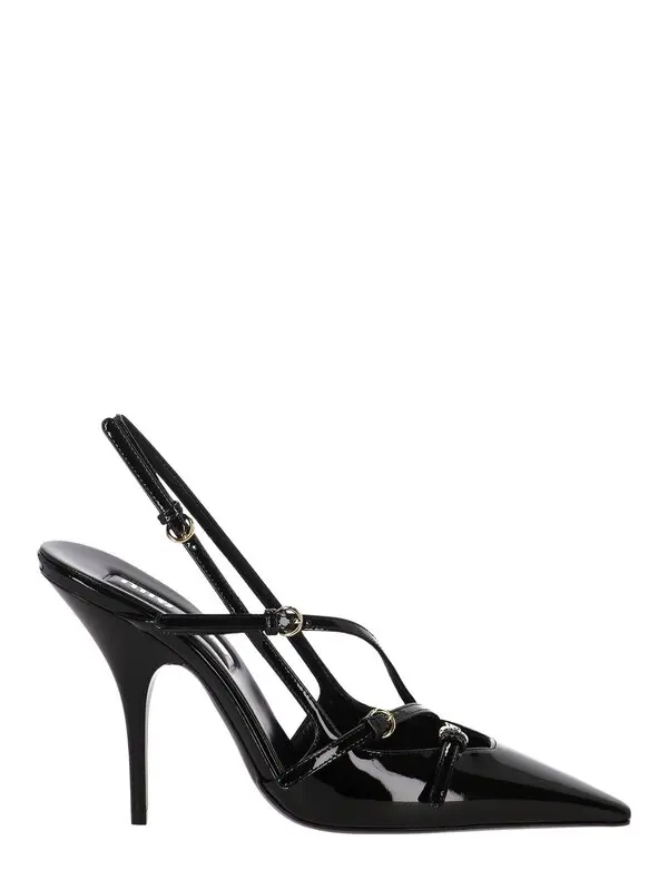 Miu Miu Buckled Slingback High Heel Sandals - Black