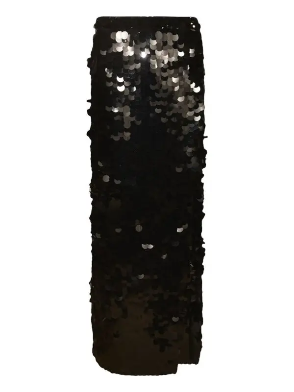 P.a.r.o.s.h Sequin Embellished Straight Leg Skirt - Black