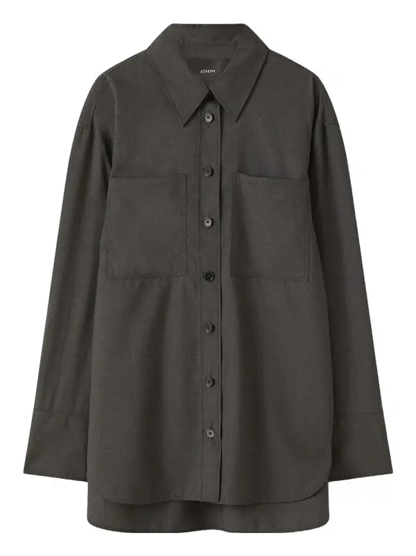 JOSEPH Button-up Shirt With Patch Pockets - Black