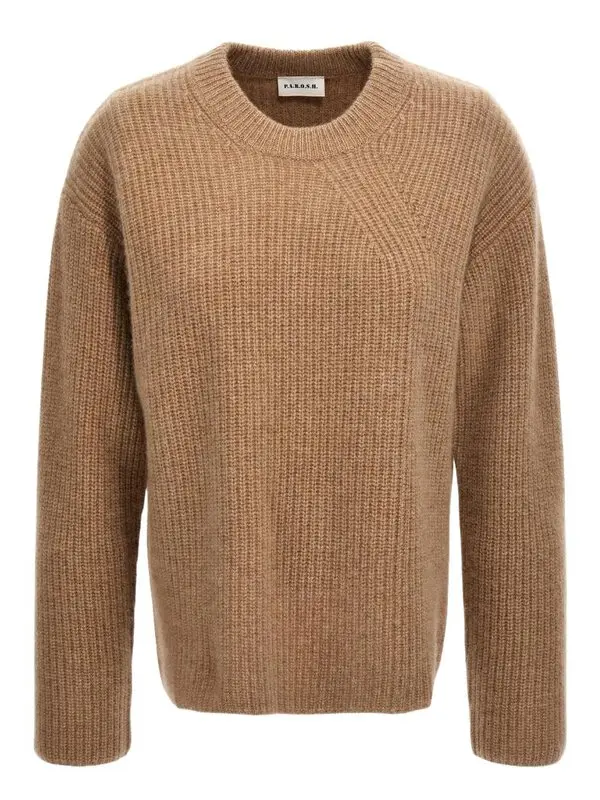 P.a.r.o.s.h Crew-neck Waffle-knit Jumper - Brown