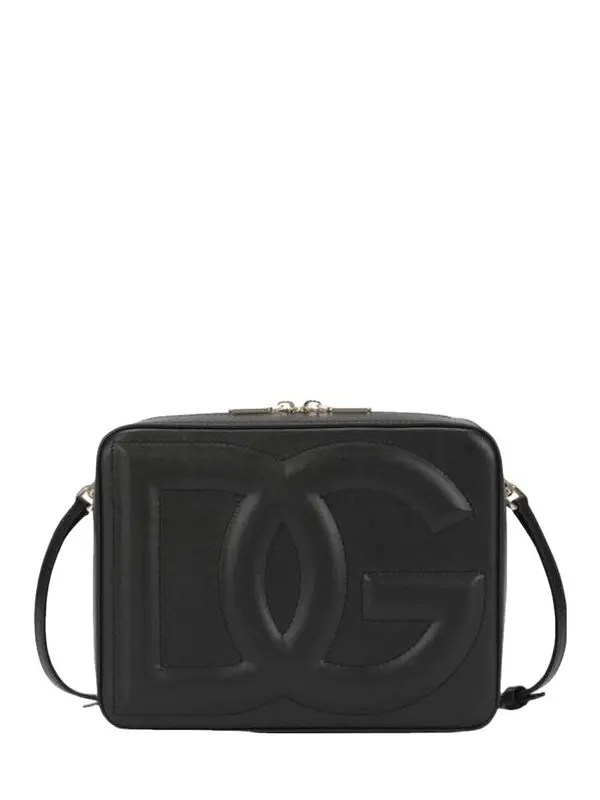 Dolce & Gabbana Logo Embossed Medium Camera Bag - Black