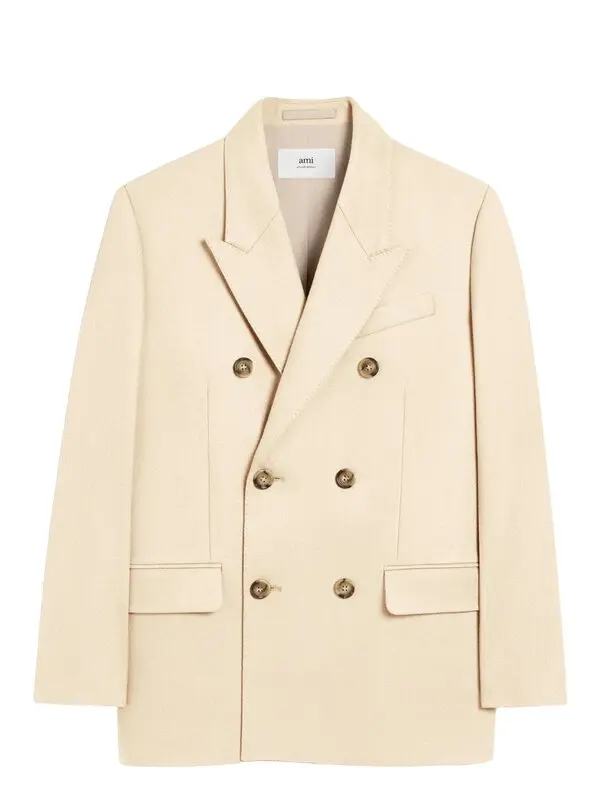 Ami Double-breasted Blazer - Nude