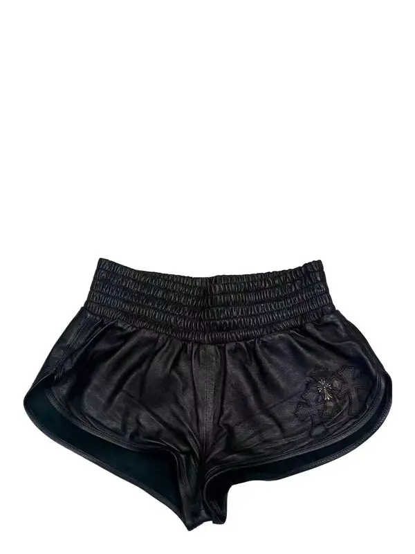 Chrome Hearts Leather Cross-patched Shorts - Black