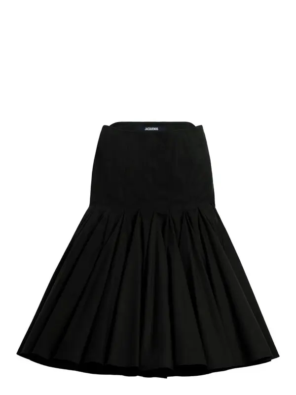Jacquemus The Agave Ruched Midi Skirt - Black