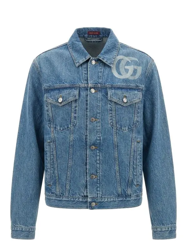 Gucci Laser Logo Denim Jacket - Blue