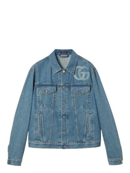 Gucci Laser Logo Denim Jacket - Blue