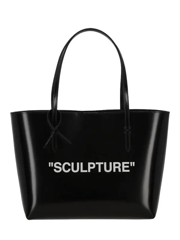 Off-White Slogan Printed Tote Bag - Black