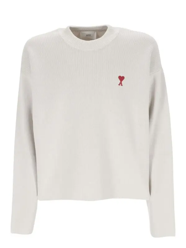 Ami De Coeur Embroidered Knit Jumper - White