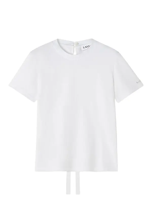LANVIN Crewneck T-shirt With Bow Detail - Optical White