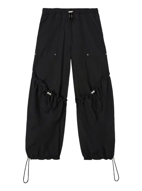 Attico Oversized Wide-leg Drawstring Trousers - Black