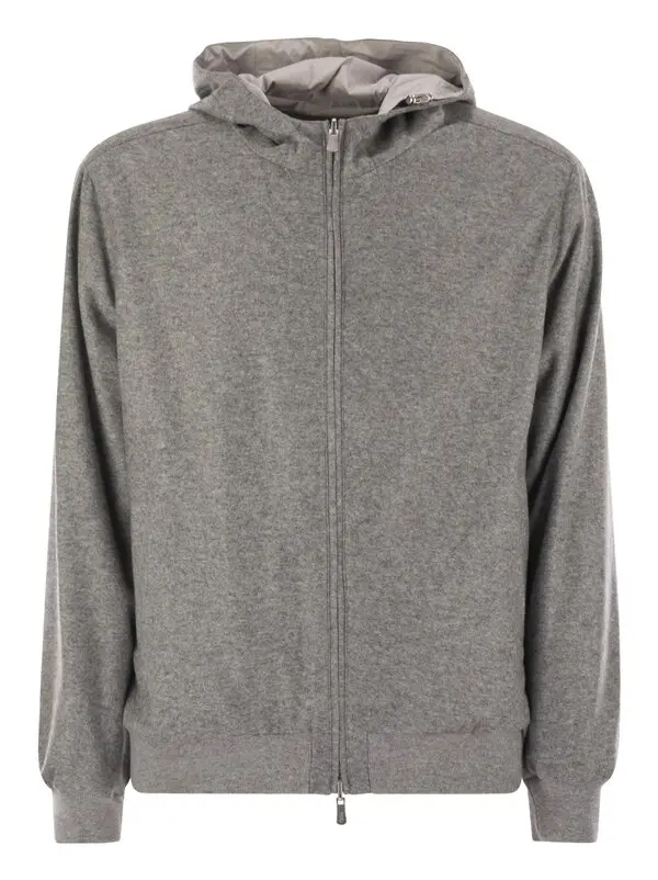 Fedeli Reversible Hooded Bomber Jacket - Gray