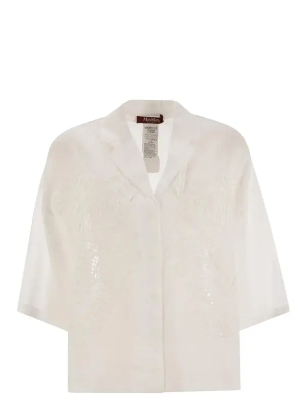 Max Mara Legno Embroidered Button-up Shirt - White