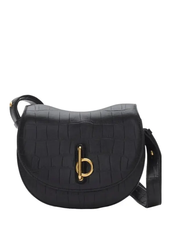 Burberry Small Rocking Horse Embossed Shoulder Bag - Black