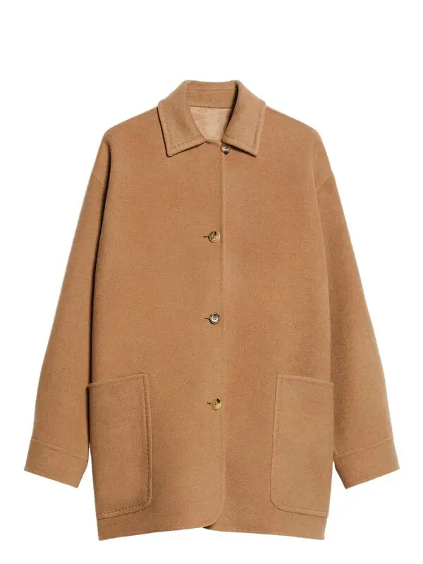 Max Mara Collared Button-up Coat - Camel