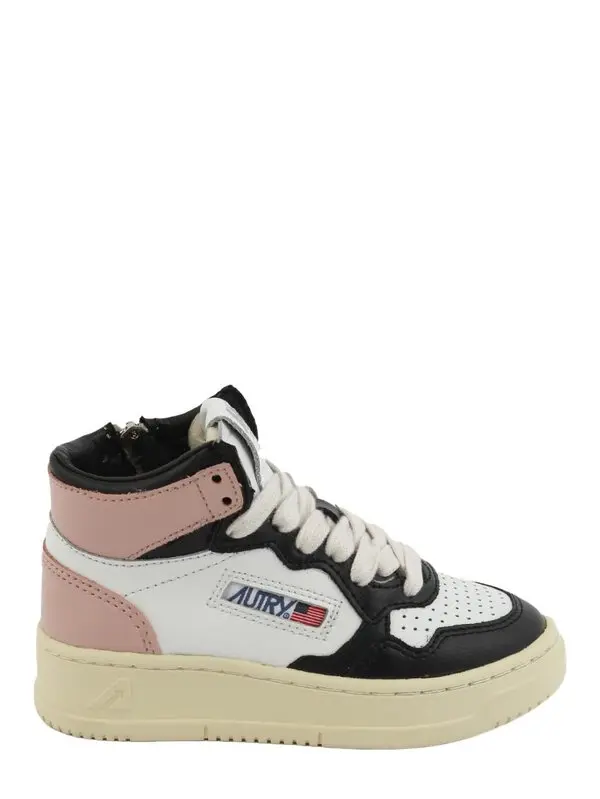 AUTRY Colour-block Panelled Leather Sneakers - Nude